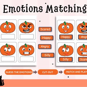 Halloween Pumpkin Emotions Feelings Activity for Kids, Behavior ...