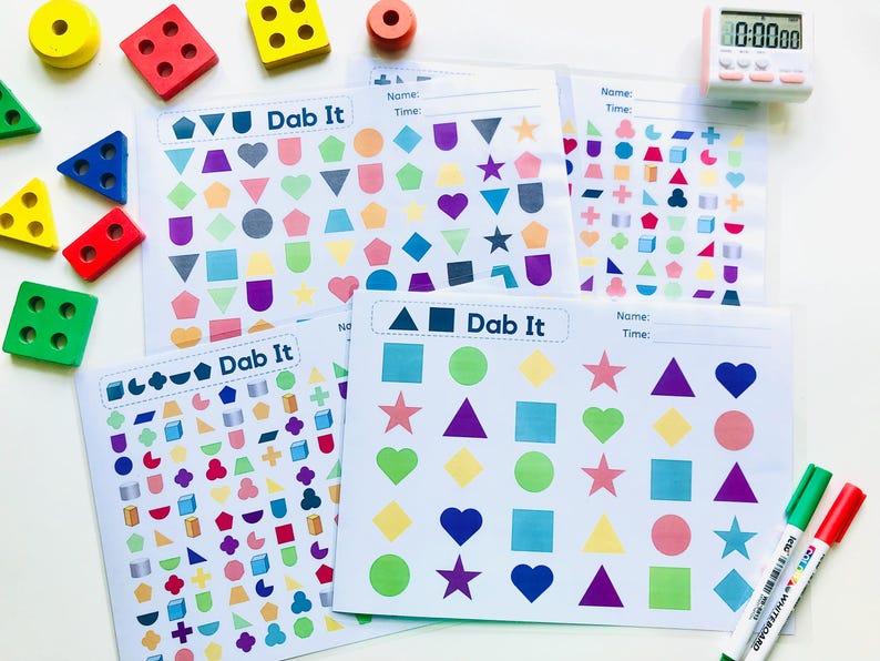 Shapes Dab It Printable, I Spy Game Gift for Kid, Look and Find ...