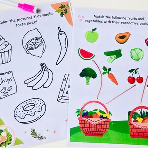 Fruits and Vegetables Activity Worksheet, Healthy & Unhealthy Food ...