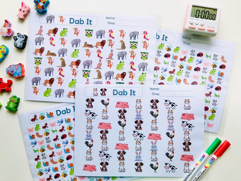 Animals Dab It Printable for Kids, I Spy Game Worksheet, Look and Find ...