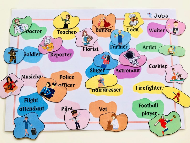 Professions Matching Activity Worksheet, Occupations Memory Game for ...