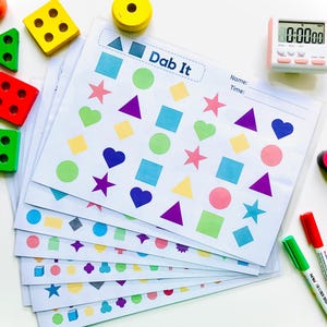 Shapes Dab It Printable, I Spy Game Gift for Kid, Look and Find ...