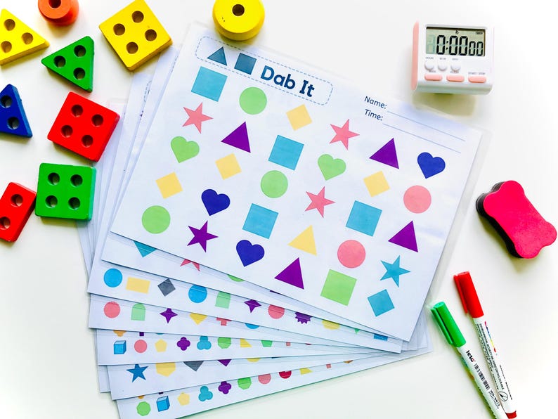 Shapes Dab It Printable, I Spy Game Gift for Kid, Look and Find ...