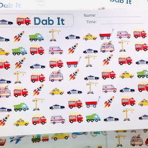 Transportation Dab It Printable, Kid Vehicles Busy Book, I Spy Game ...