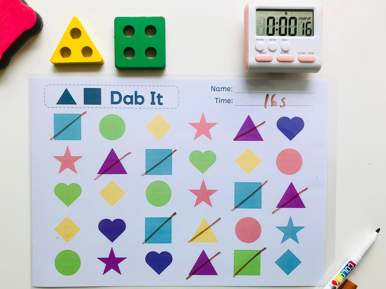 Shapes Dab It Printable, I Spy Game Gift for Kid, Look and Find ...
