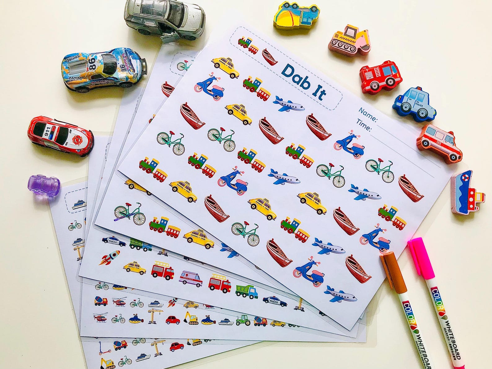 Transportation Dab It Printable, Kid Vehicles Busy Book, I Spy Game ...