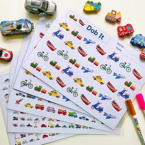 Transportation Dab It Printable, Kid Vehicles Busy Book, I Spy Game ...