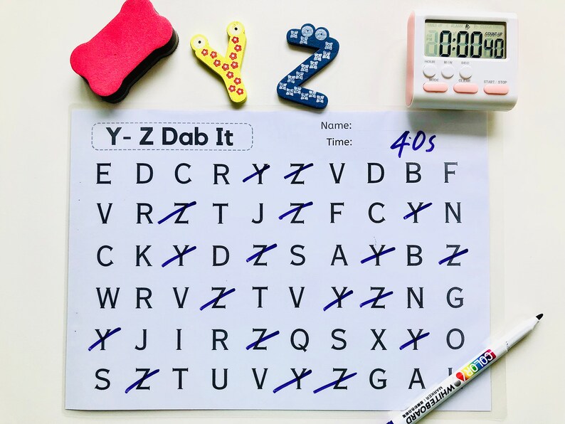 Alphabet Dab It Printable, I Spy Game Gift, Letter Recognition, Find ...