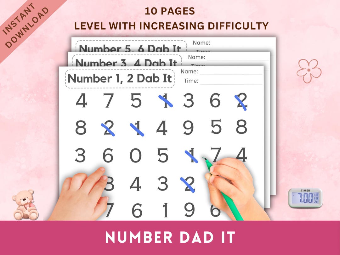 Number Recognition Dab It, I Spy Game Gift for Kids, Math Activity ...
