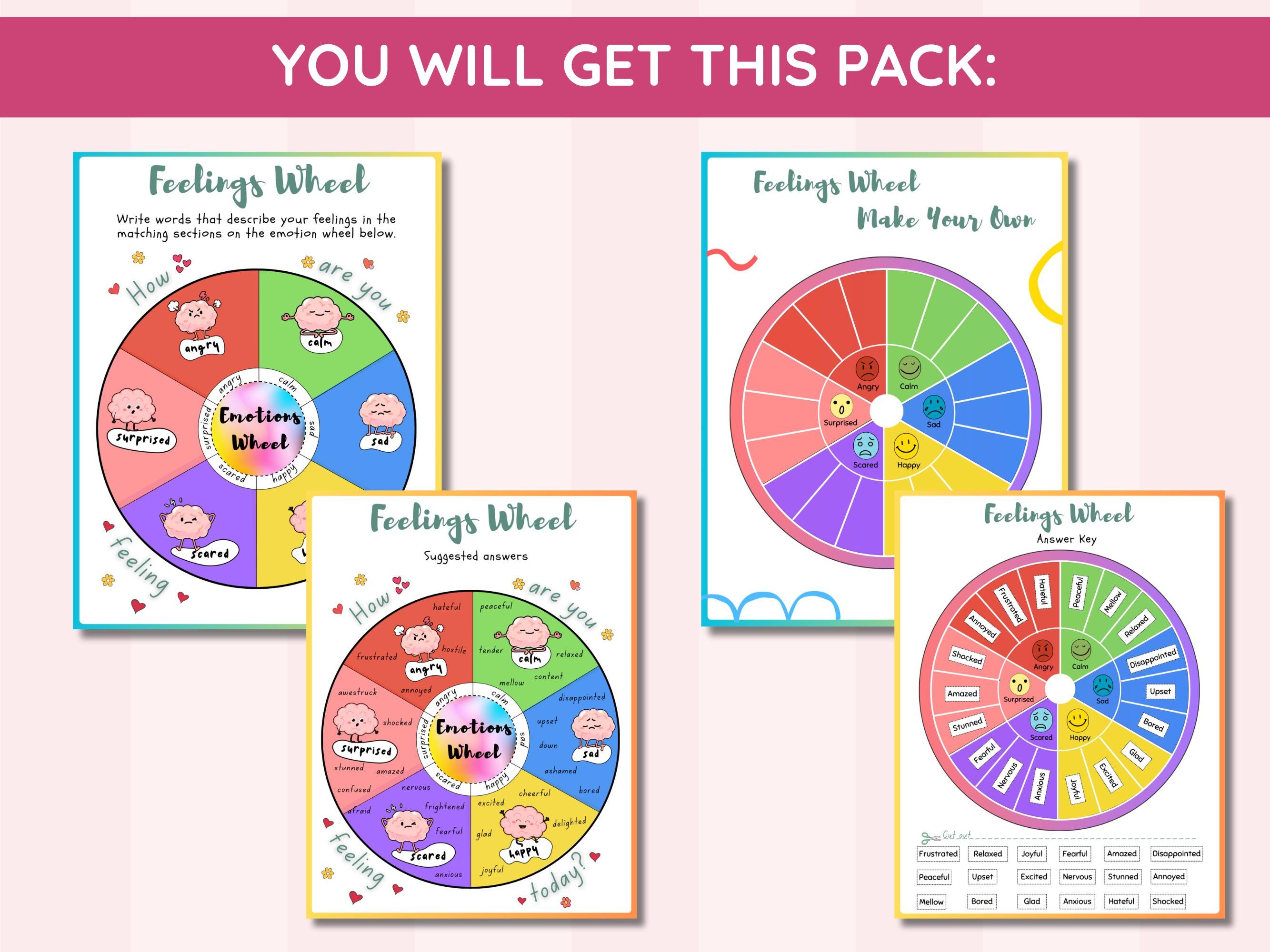 Emotions Wheel Activity for Kids, Preschool Feelings Spinner Game ...
