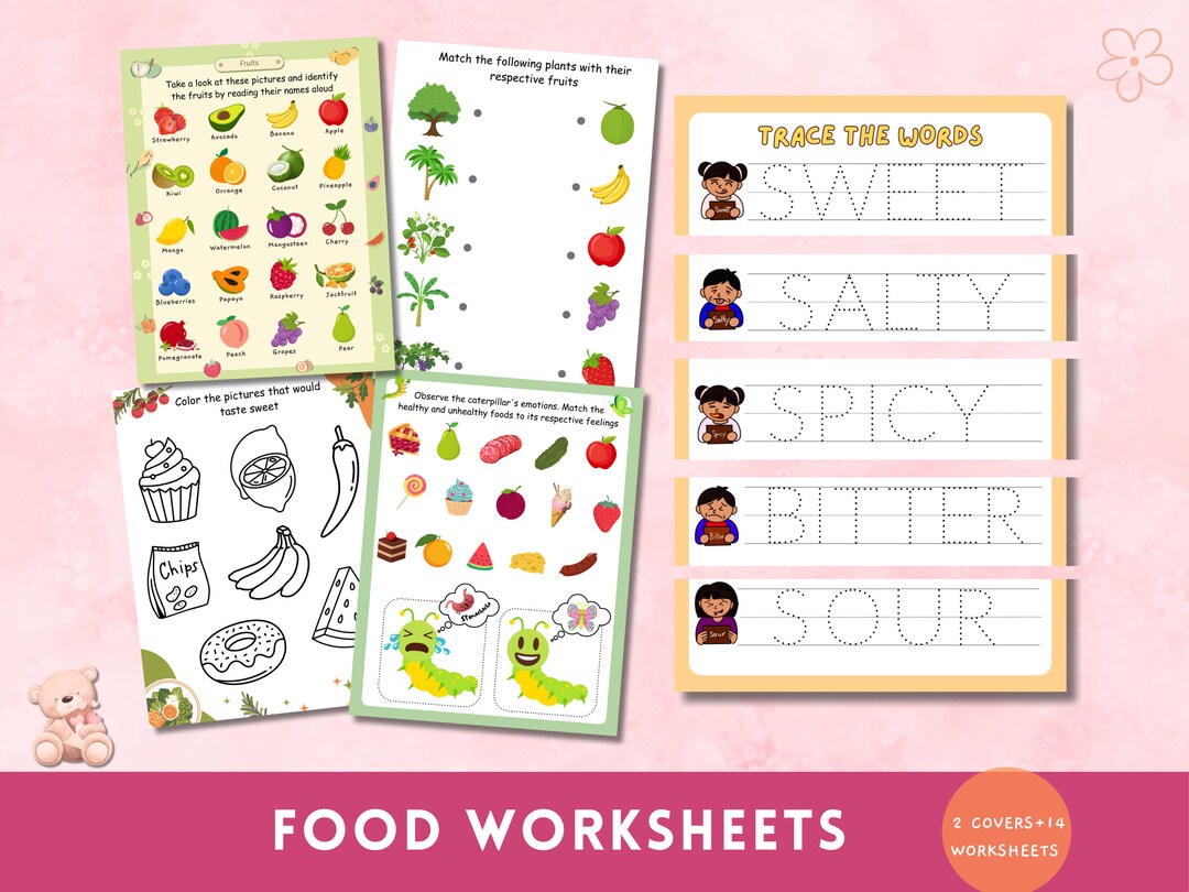Fruits and Vegetables Activity Worksheet, Healthy & Unhealthy Food ...