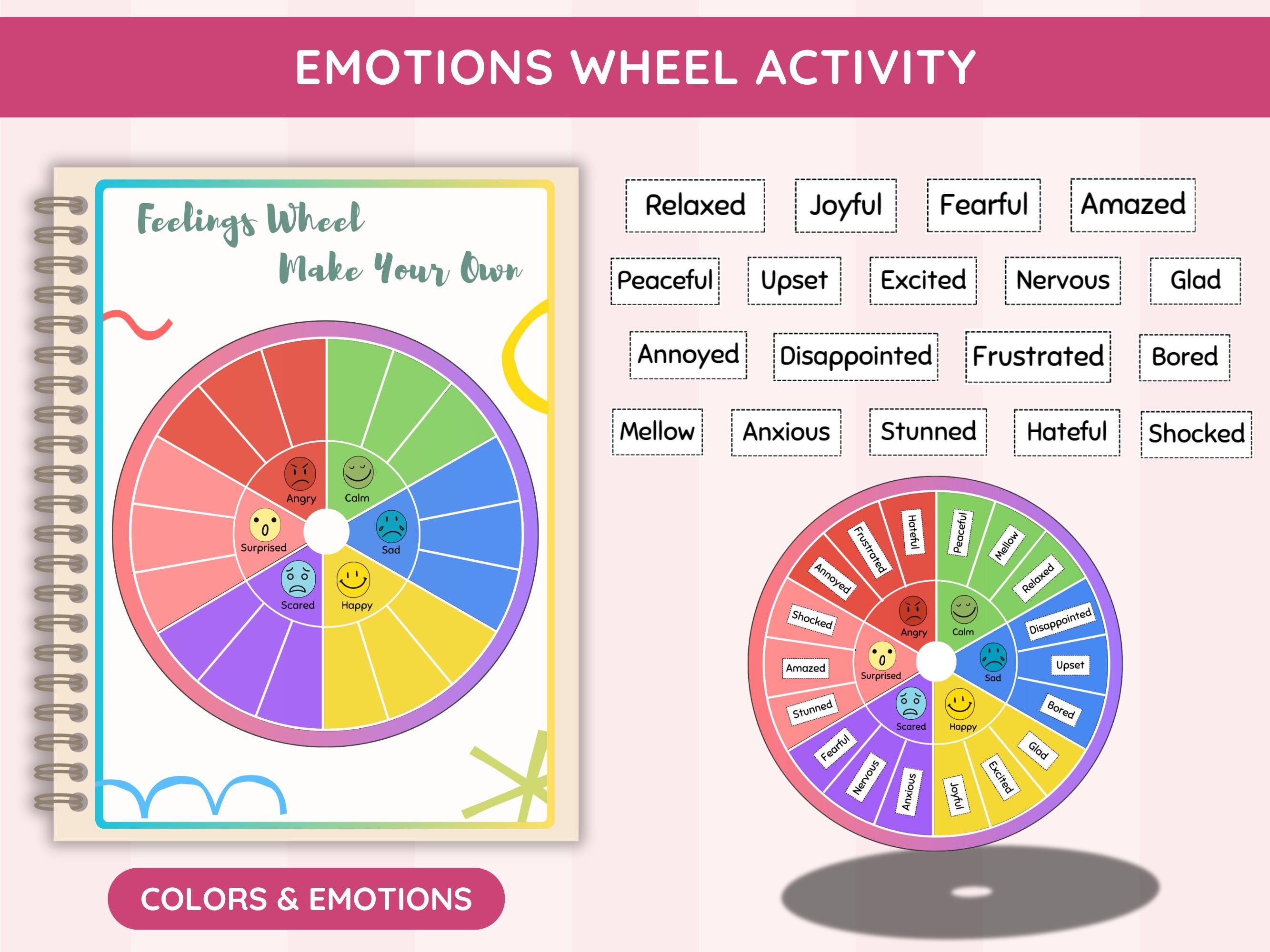 Emotions Wheel Activity for Kids, Preschool Feelings Spinner Game ...