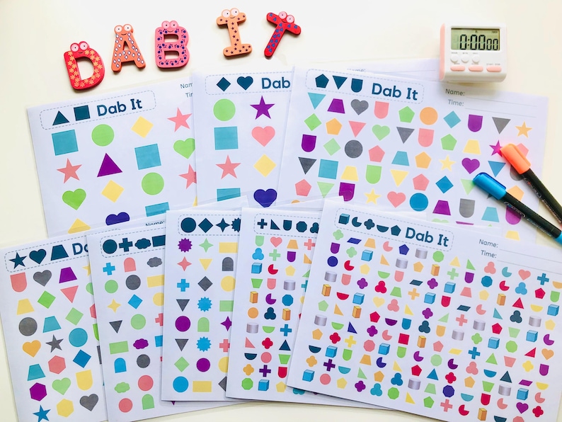 Shapes Dab It Printable, I Spy Game Gift for Kid, Look and Find ...
