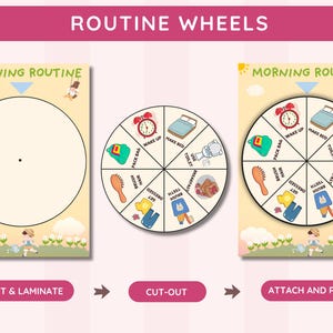 Routine Wheel for Kids, Preschool Morning Afternoon Bedtime Chore Chart ...