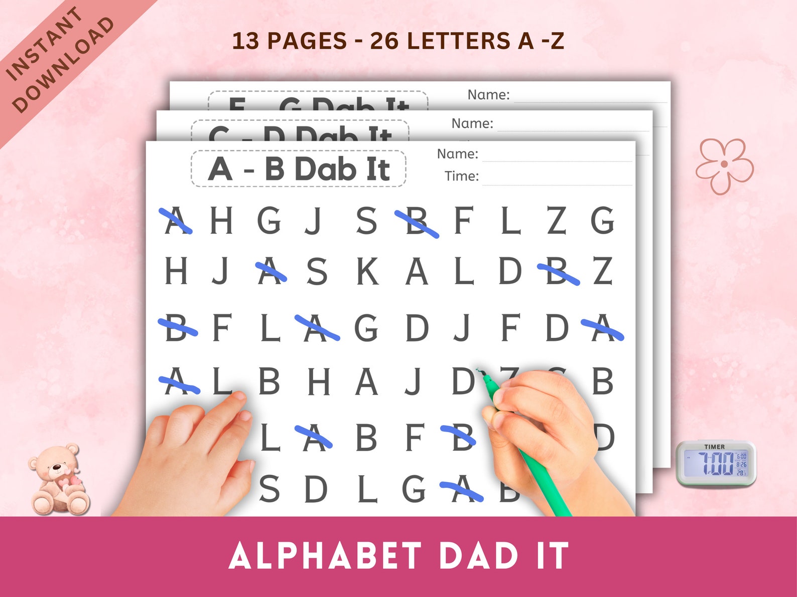 Alphabet Dab It Printable, I Spy Game Gift, Letter Recognition, Find ...