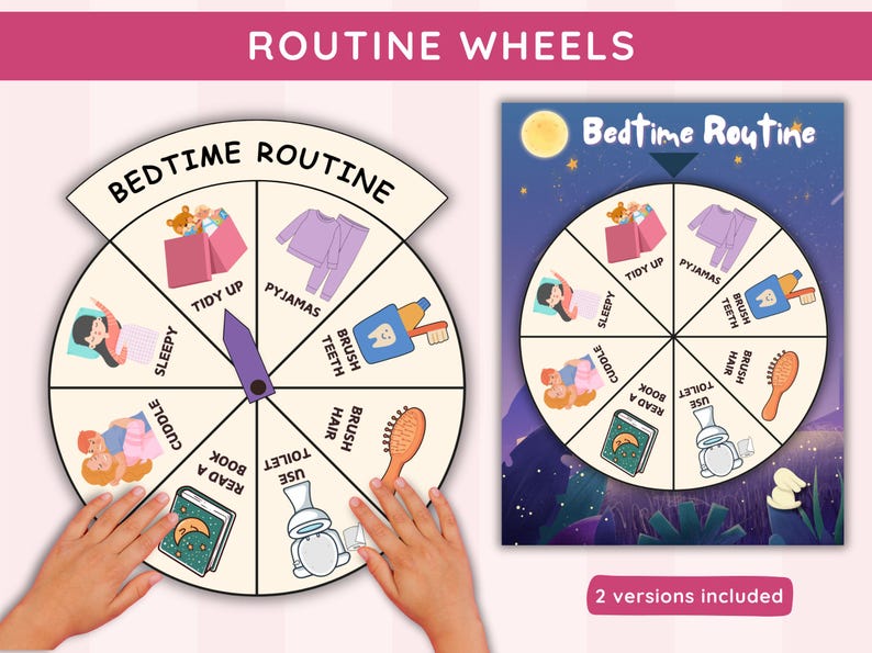 Routine Wheel for Kids, Preschool Morning Afternoon Bedtime Chore Chart ...