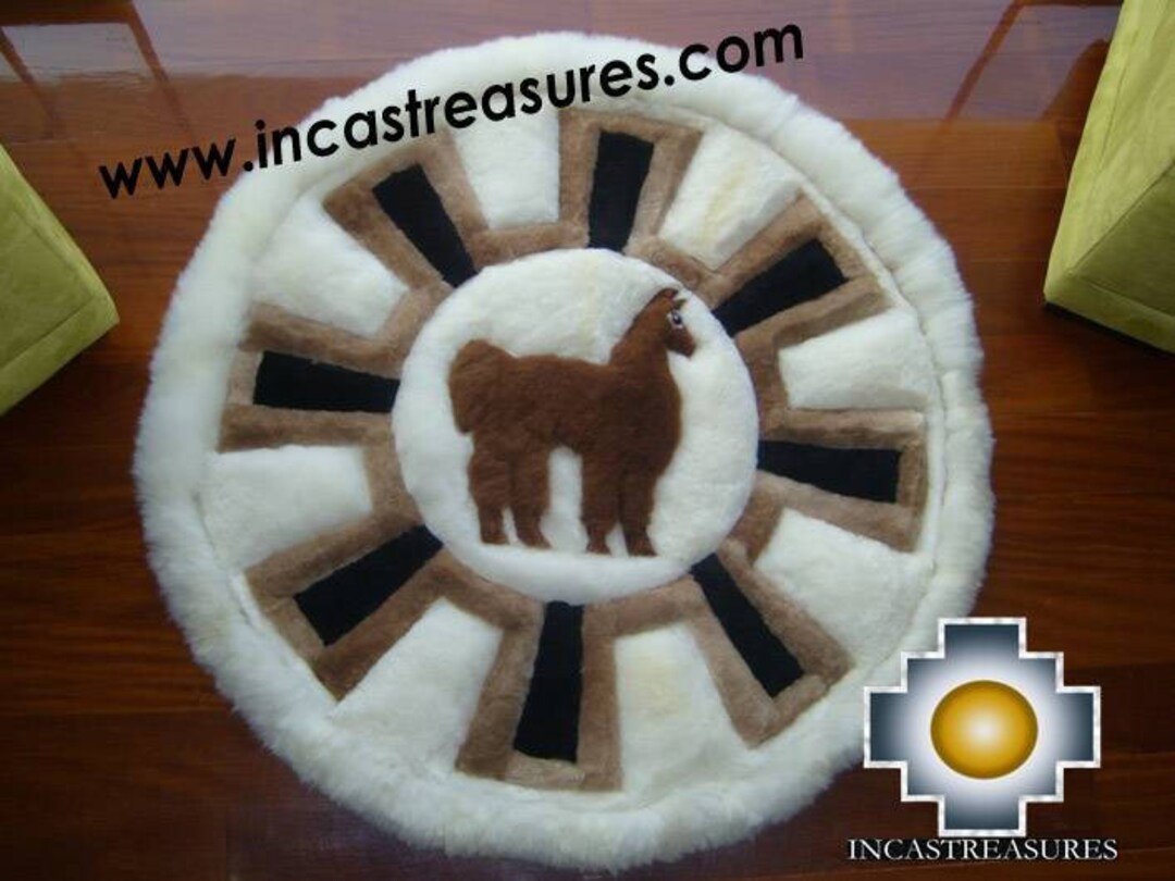 Baby Alpaca Round Rug, Alpaca Wheel Design - Etsy