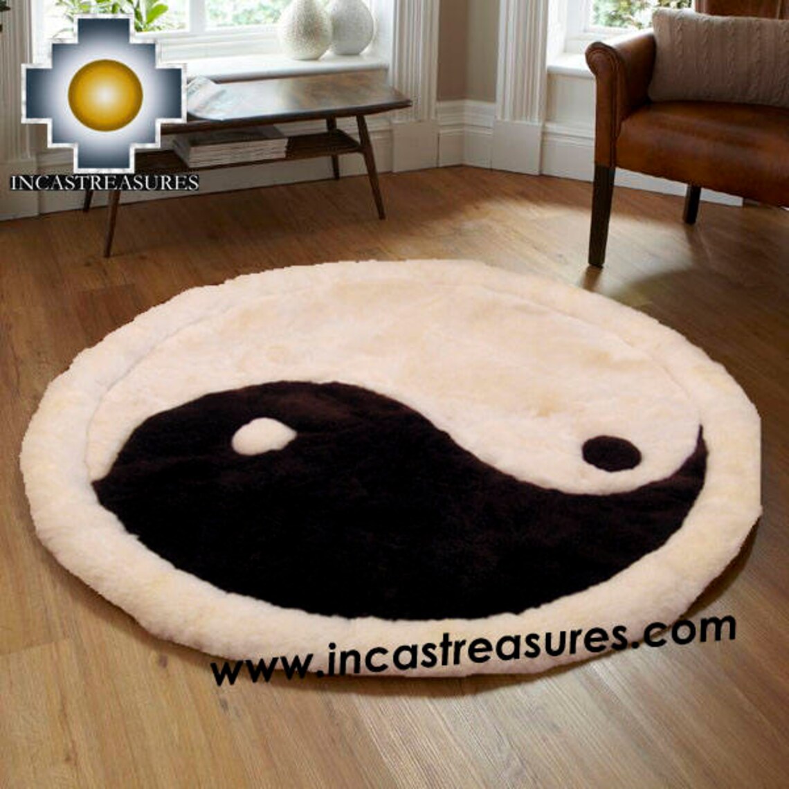 100% Baby Alpaca Round Fur Rug Yin Yang FREE SHIPPING - Etsy