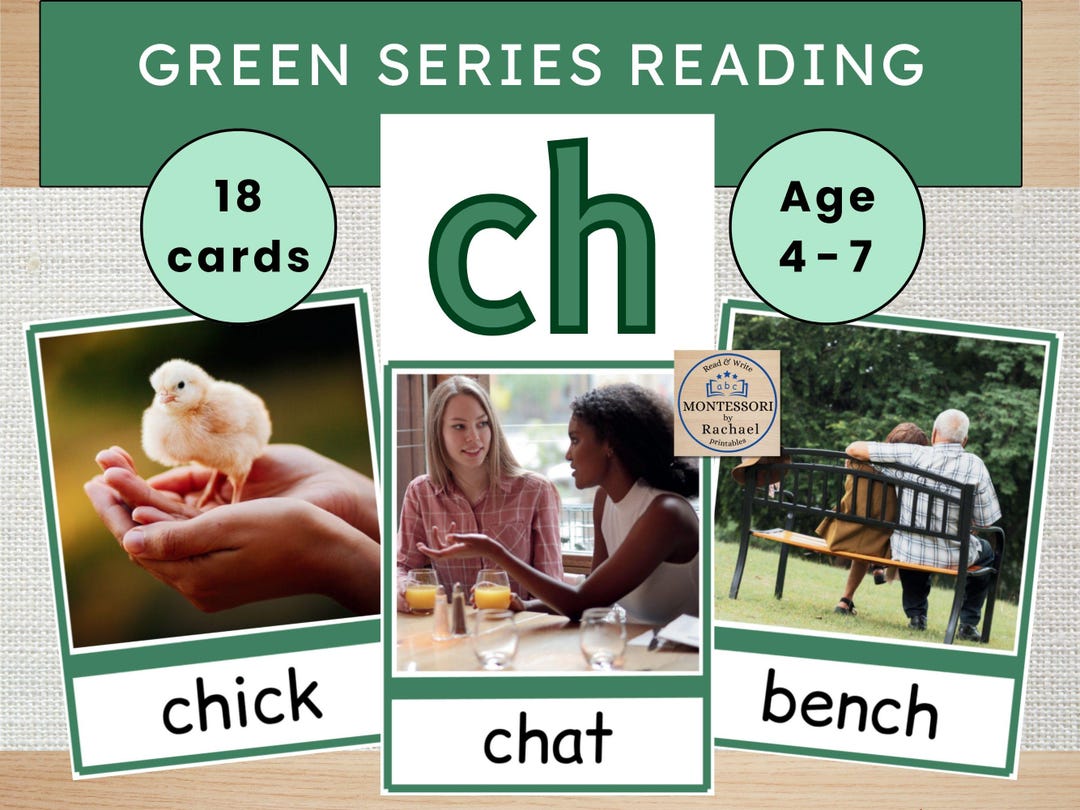 Montessori Flashcard CH Sound Card Homeschool Printable Reading Card ...