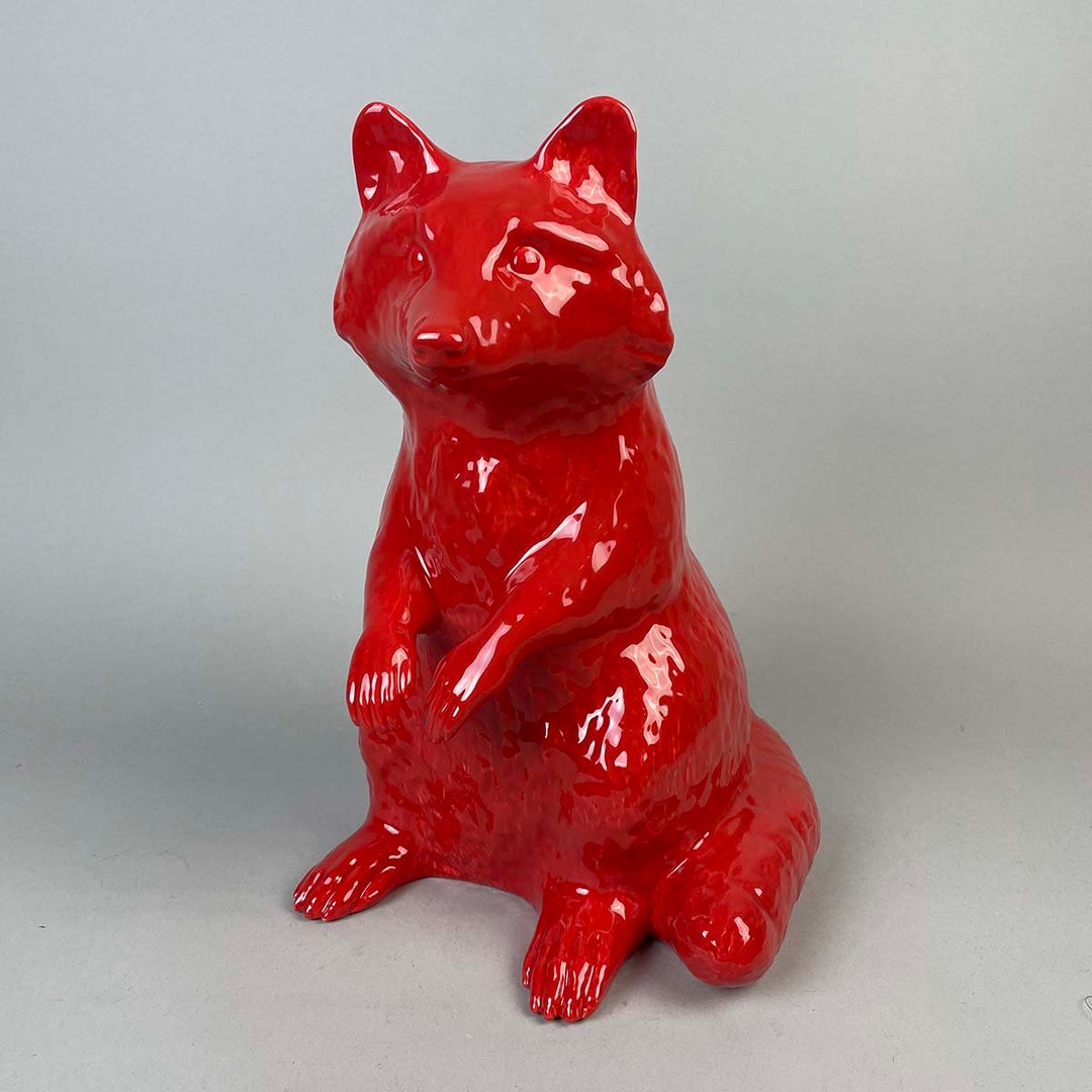 Glazed Ceramic Raccoon, Art Sculpture, Woodland Gift, Choose Your Color ...