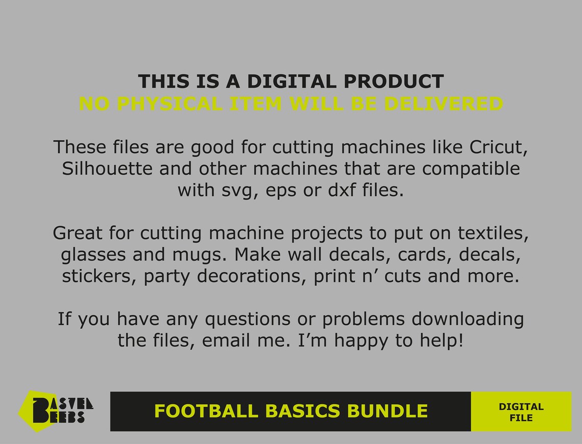 American Football Basics Bundle SVG | Jpg, Png, Pdf, Dxf | Cut Files ...
