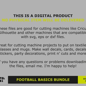 American Football Basics Bundle SVG | Jpg, Png, Pdf, Dxf | Cut Files ...