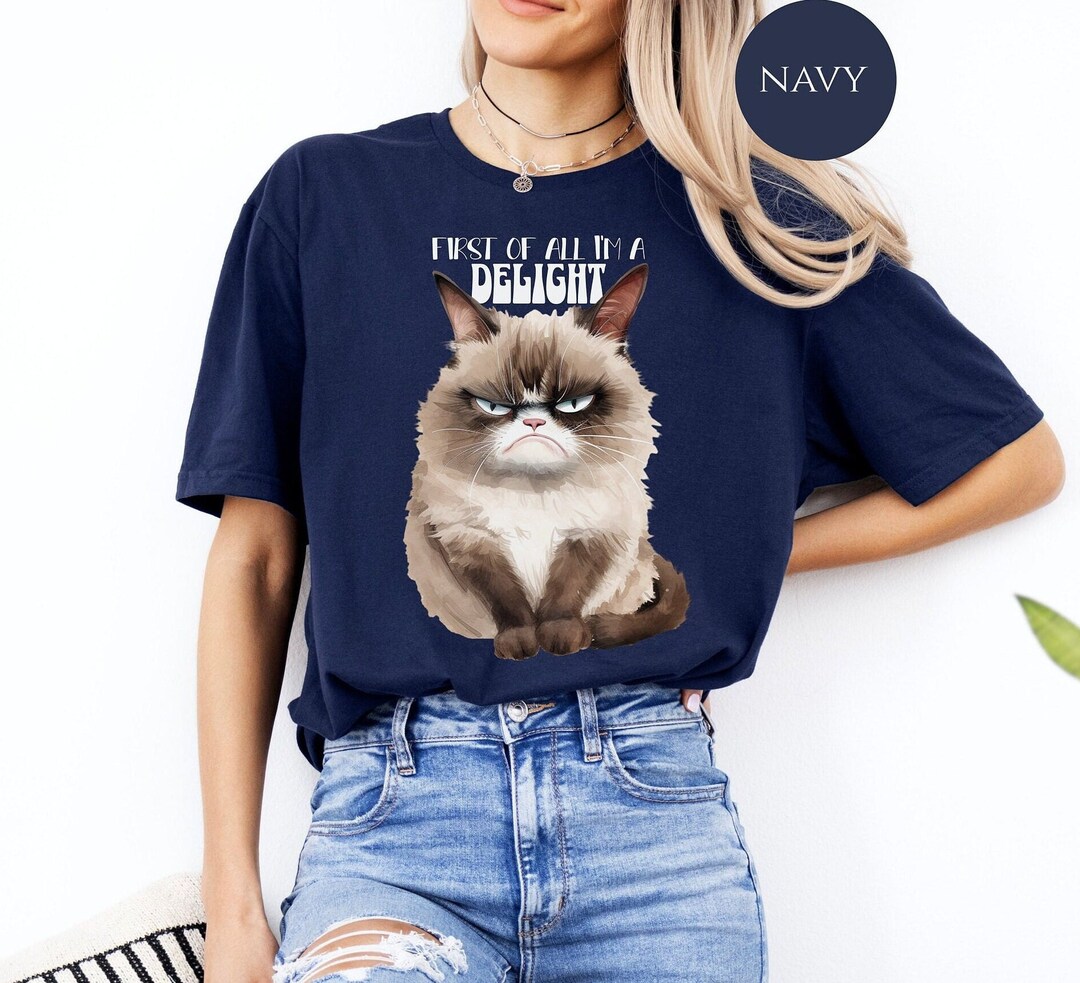 Grumpy Cat T-shirt, Cat Mom Tee, Funny Cats T-shirt, Cat Lovers , Gift ...
