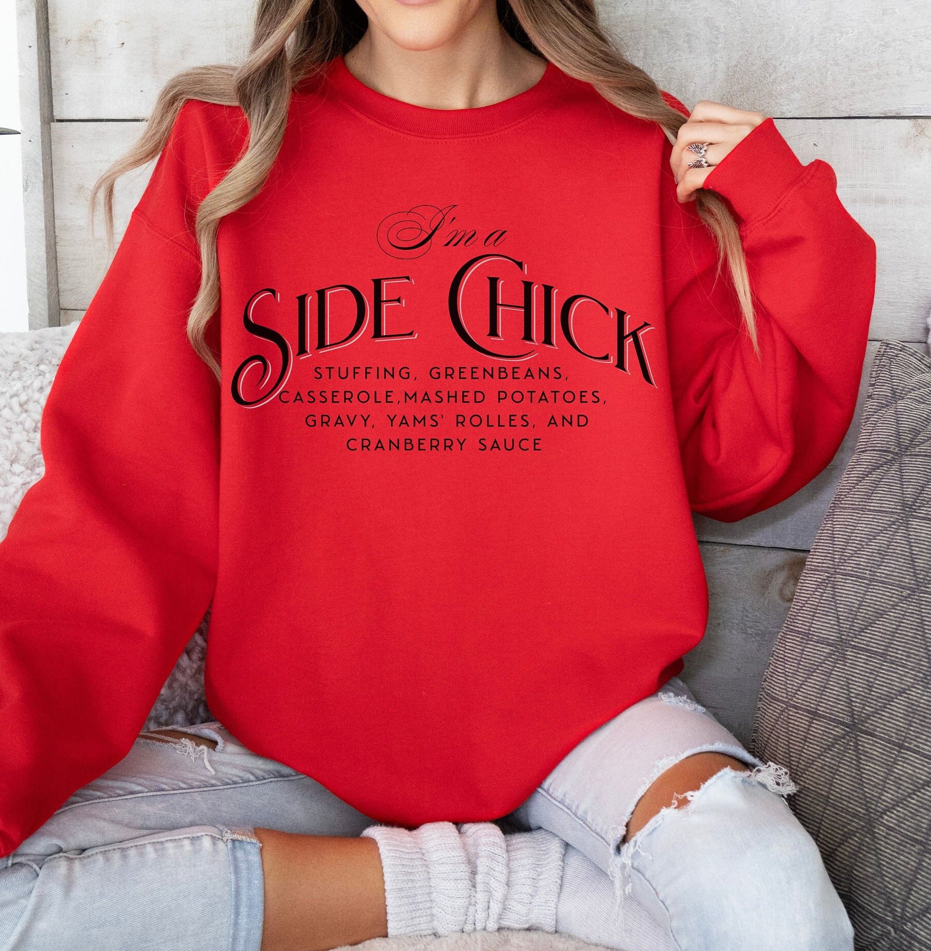 I'm a Side Chick Sweatshirt, Funny Thanksgiving Shirt, Turkey Fall ...
