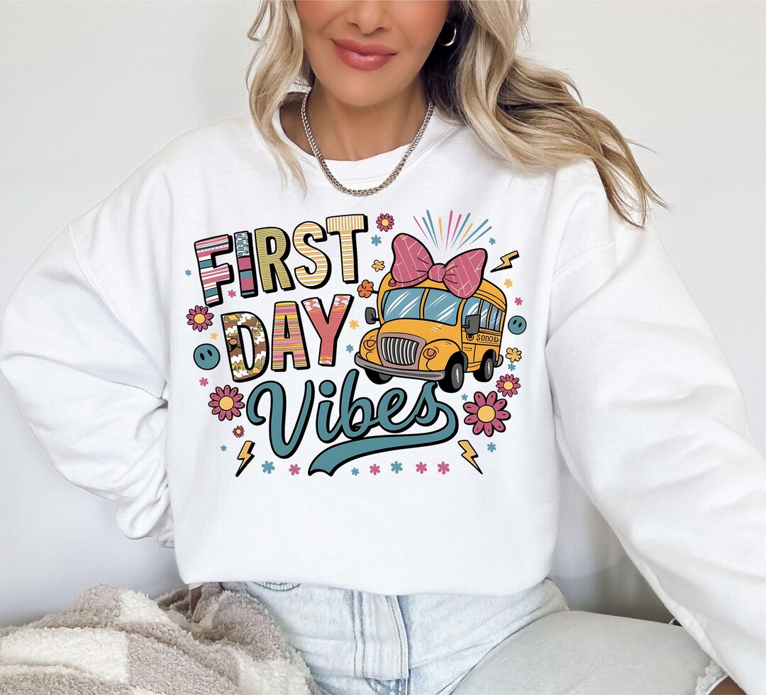 First Day Vibes Png, Back to School Coquette PNG Digital, School Bus ...