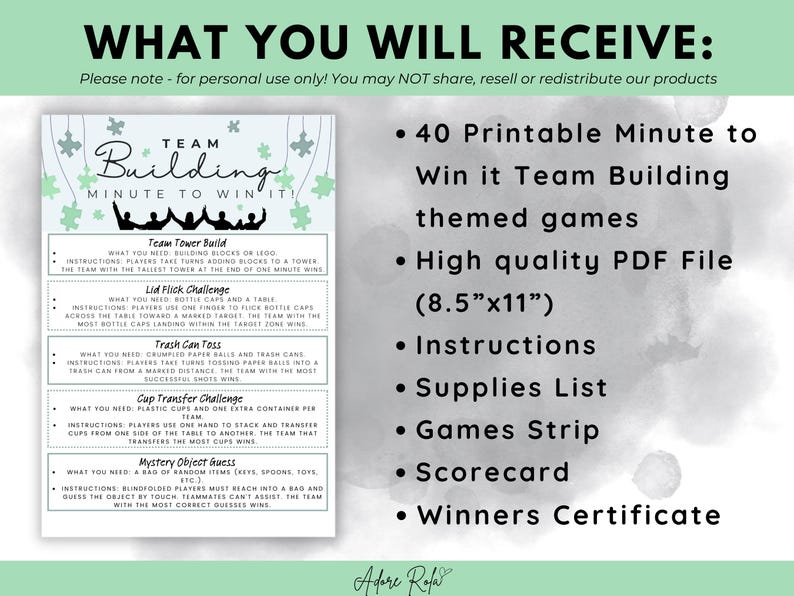 Team Building Minute to Win It Games - 40 Fun & Printable Minute to Win ...