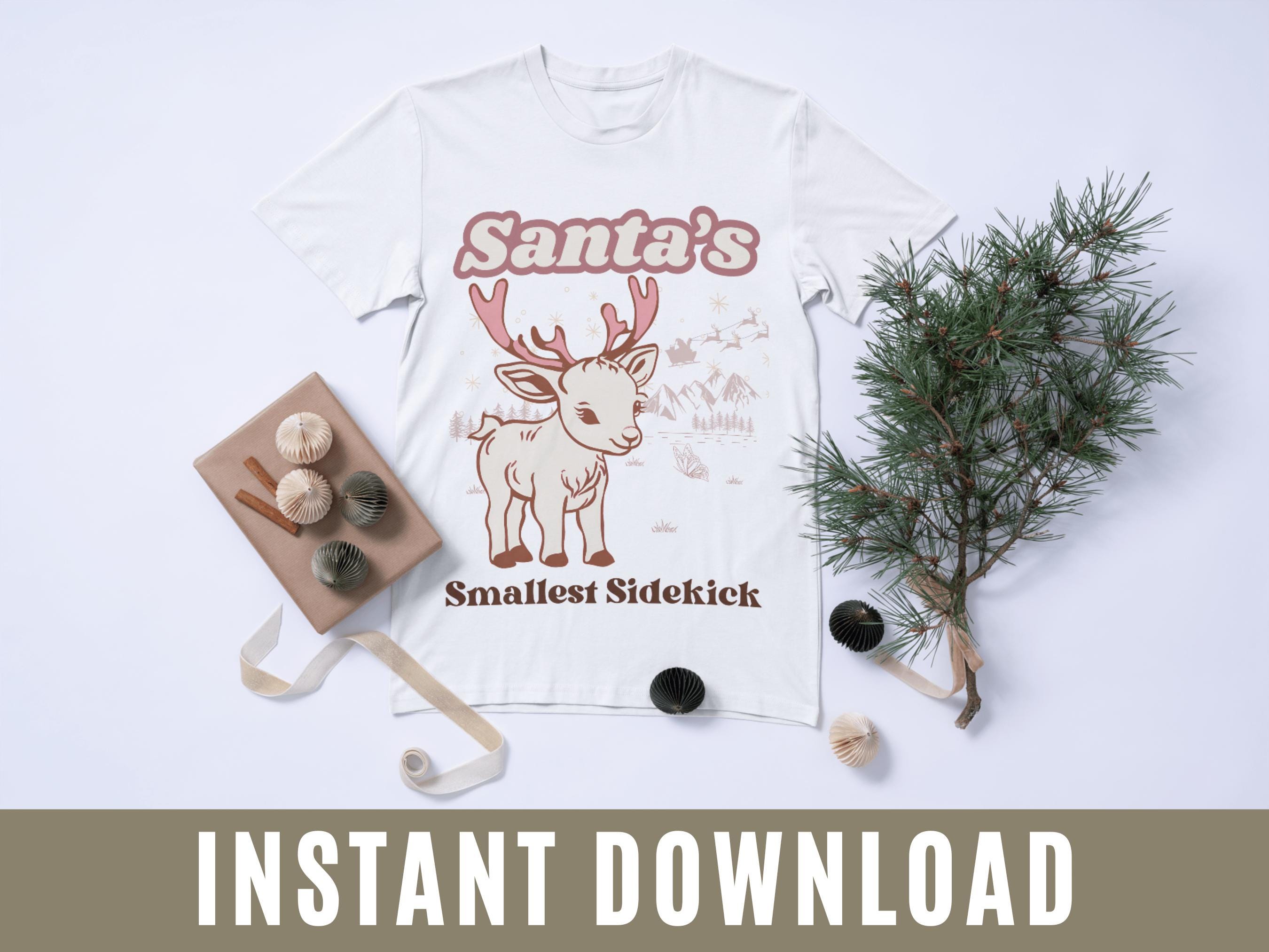 Santa's Smallest Sidekick Png, Reindeer Png, Vintage Christmas Png ...