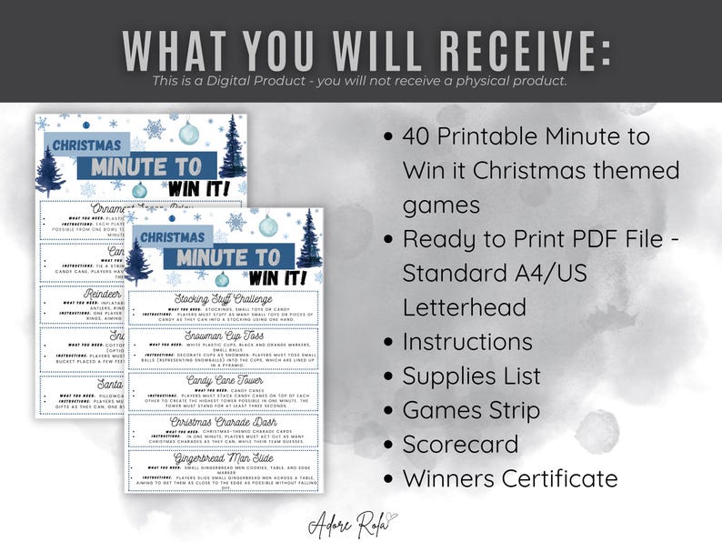 Christmas Minute to Win It Party Games Bundle – 40 Fun & Festive ...