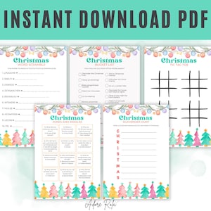 50 Kids Christmas Activity Printable Pages | Colorful Holiday Themed ...