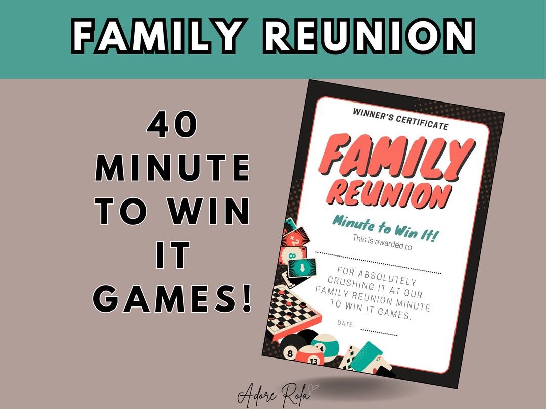Family Reunion Minute to Win It Game Bundle | 40 Family Gathering ...
