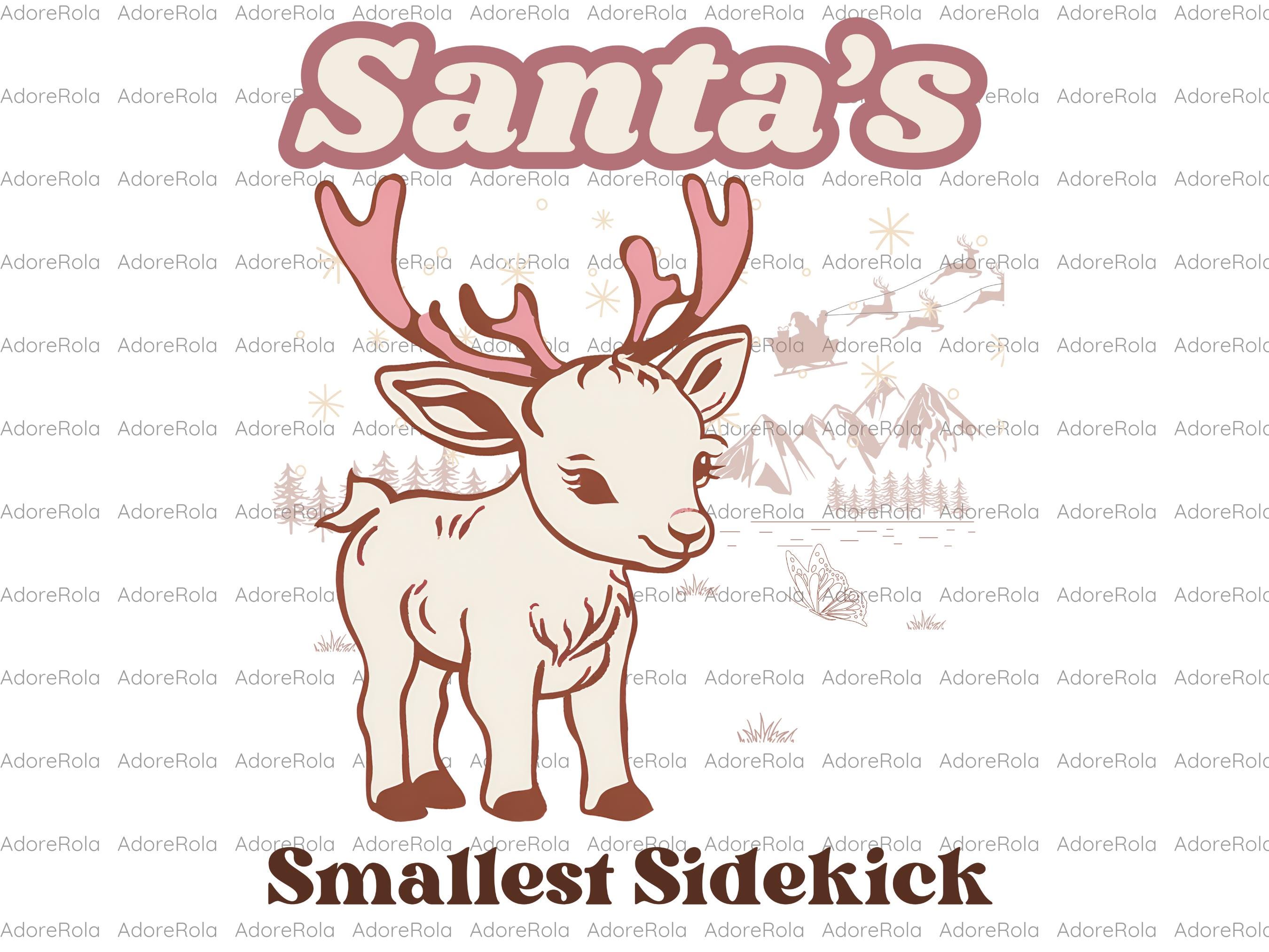 Santa's Smallest Sidekick Png, Reindeer Png, Vintage Christmas Png ...