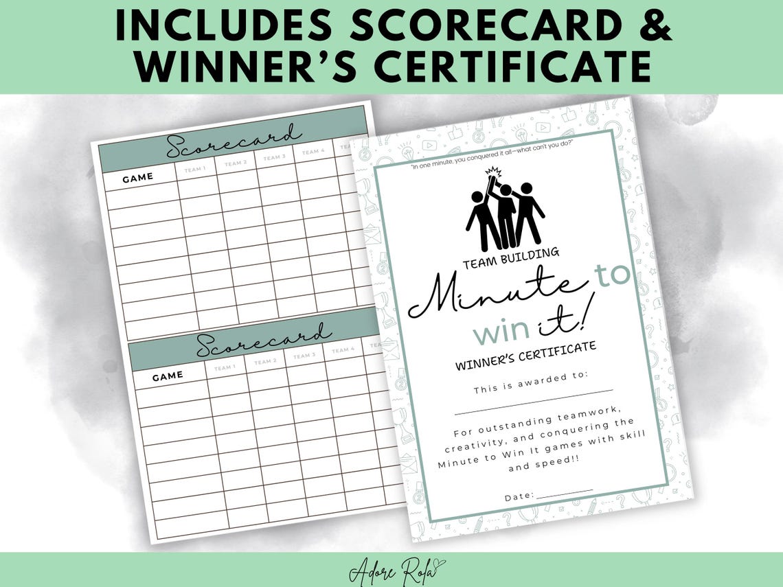 Team Building Minute to Win It Games - 40 Fun & Printable Minute to Win ...