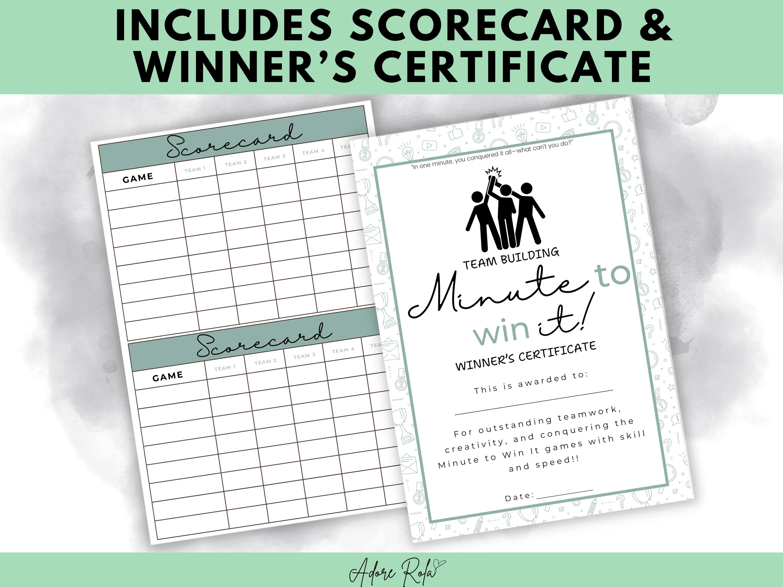 Team Building Minute to Win It Games - 40 Fun & Printable Minute to Win ...