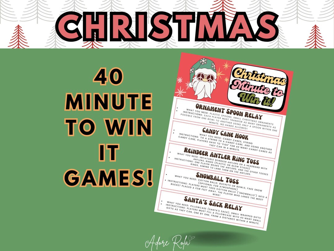 Christmas Minute to Win It – Holly Jolly Retro Vibes Theme! 40 Fun ...