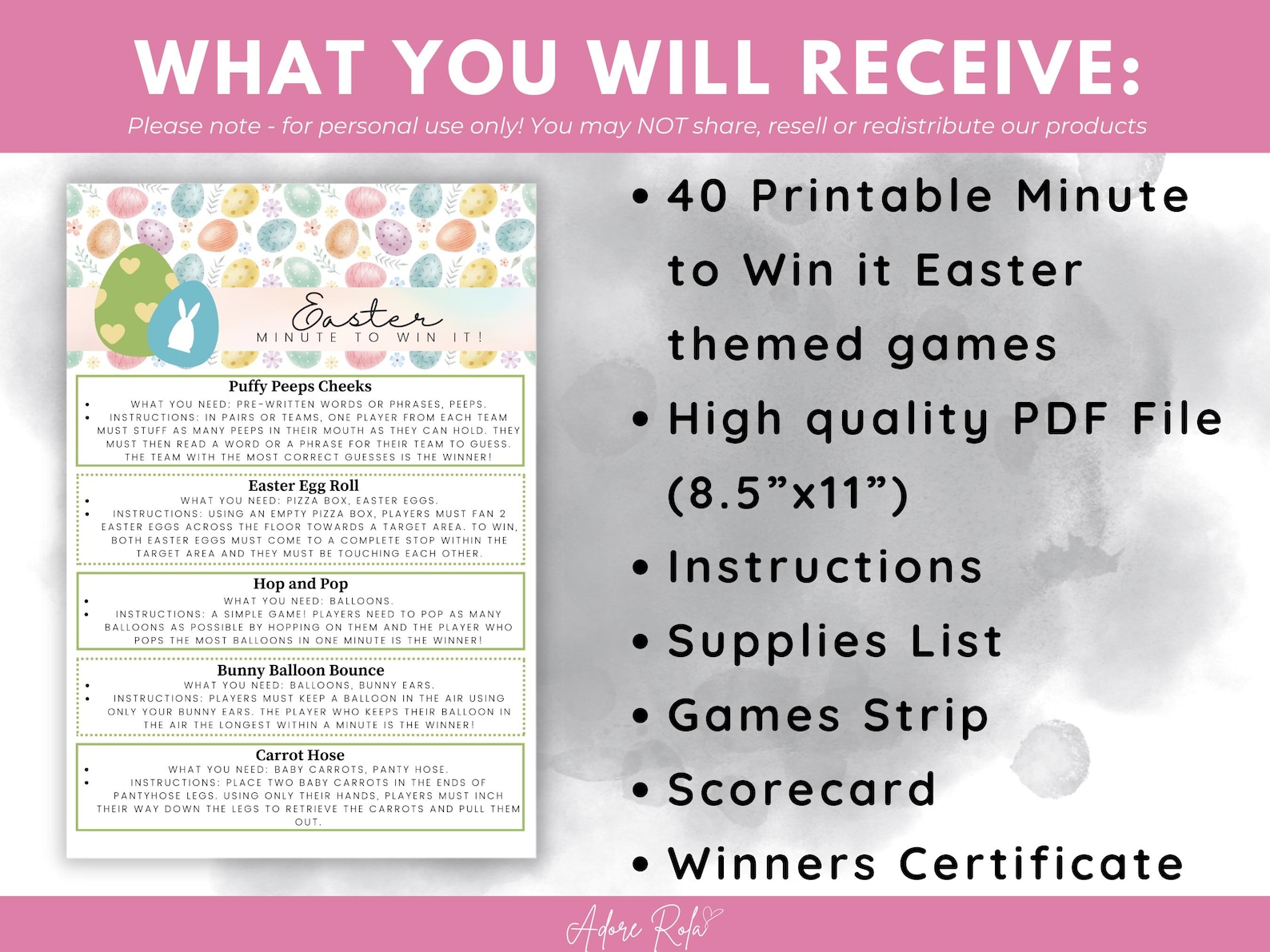 Easter Minute to Win It Games Bundle - 40 Fun and Friendly Printable ...
