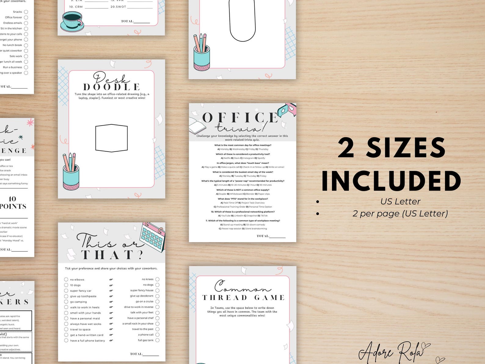 Office Activities & Ice Breakers Printable Bundle | Games for Work ...