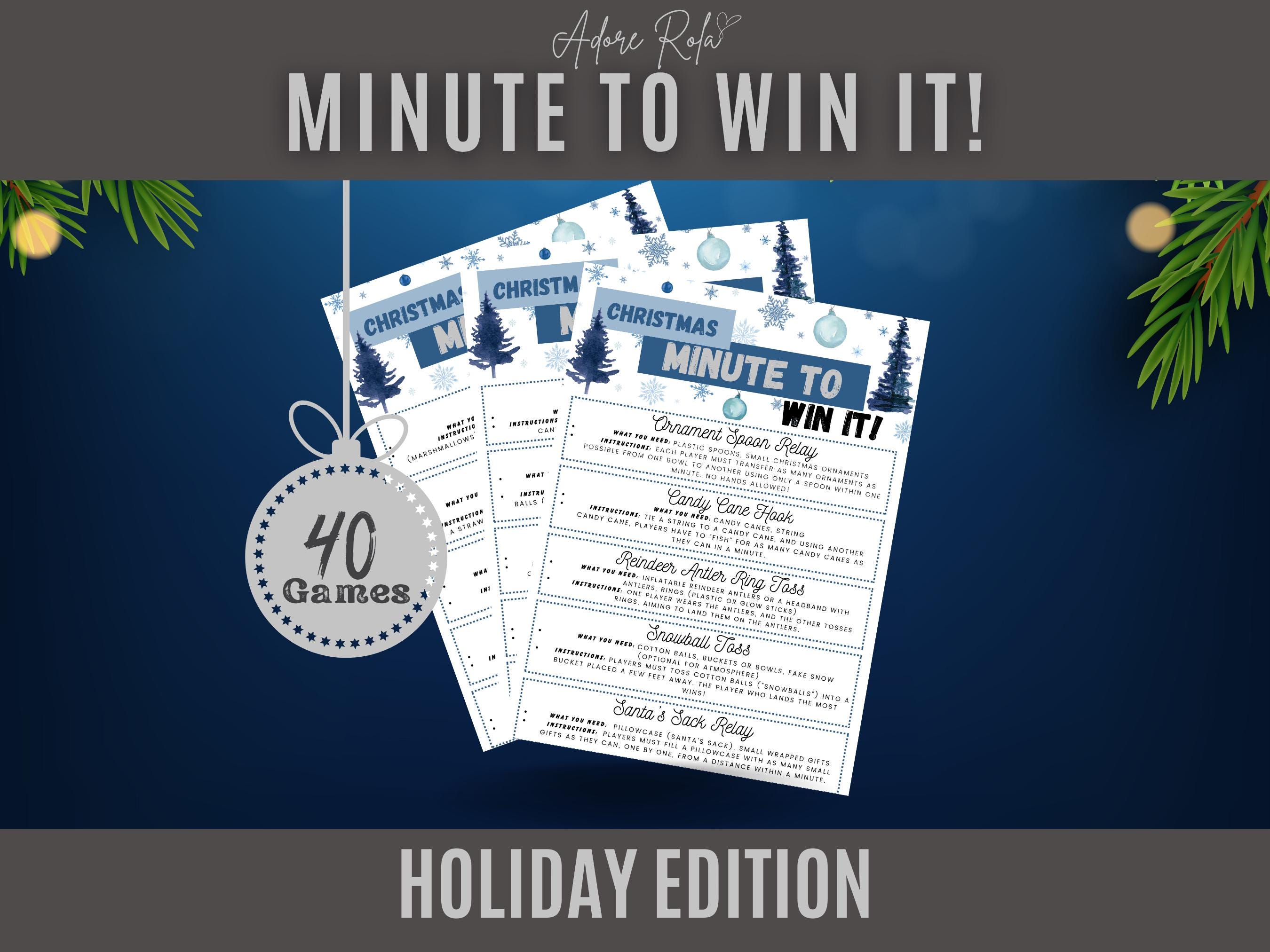 Christmas Minute to Win It Party Games Bundle – 40 Fun & Festive ...