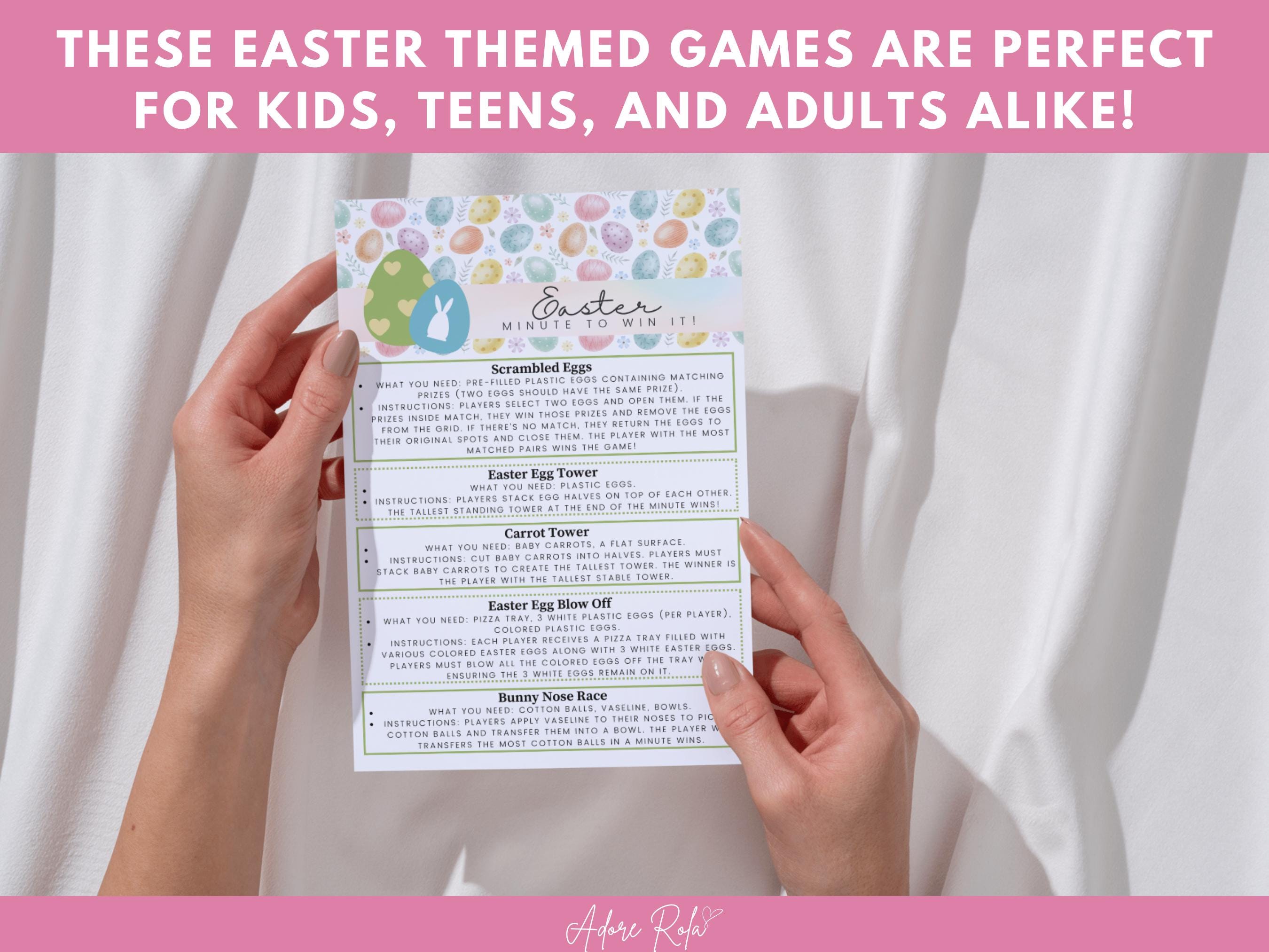 Easter Minute to Win It Games Bundle - 40 Fun and Friendly Printable ...
