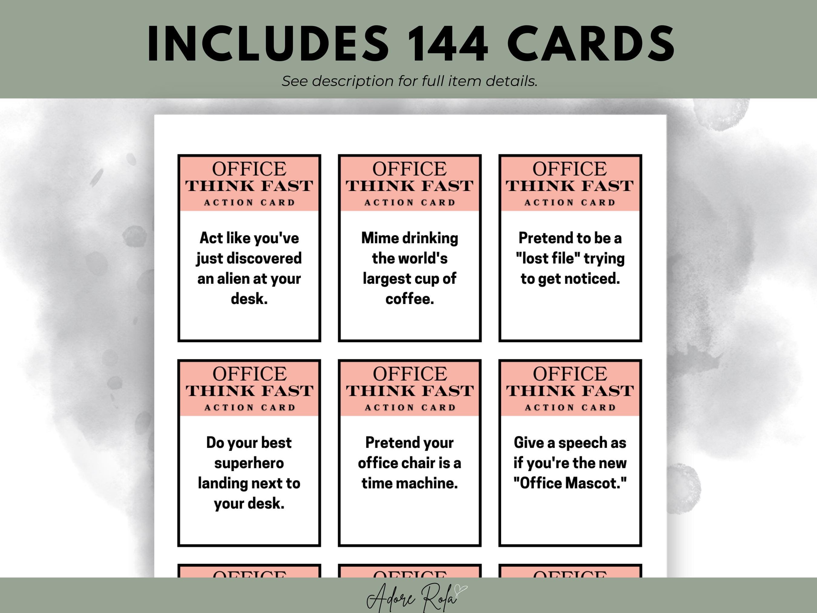 Office Think Fast Game - Printable Team Activity | 144 Question ...