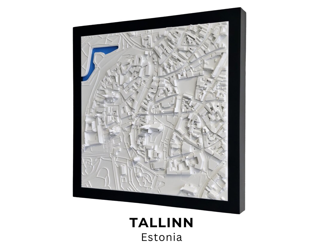Tallinn 3D City Model | Personalized Unique Gift | Cityscape Wall Art ...