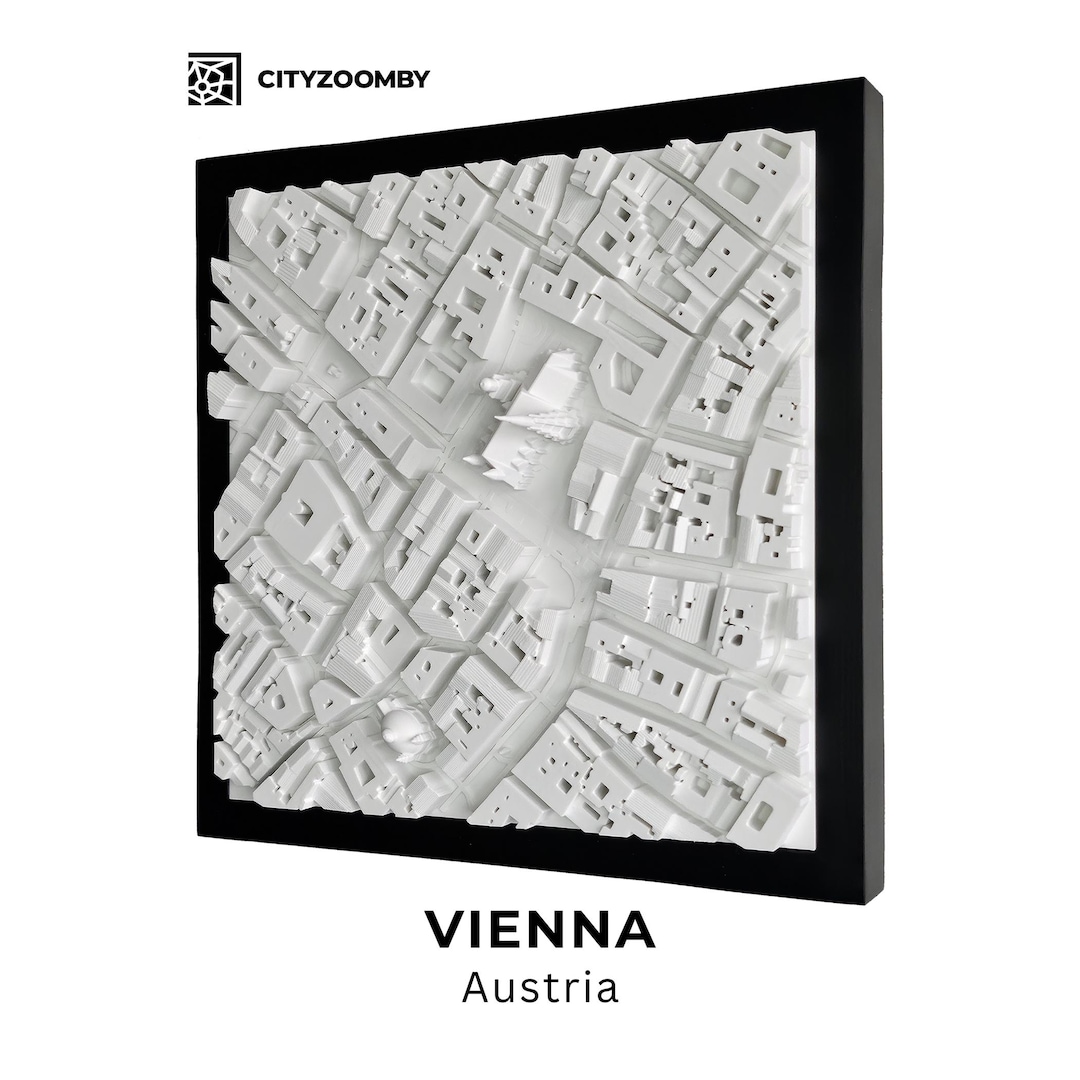 Vienna 3D City Model | Minimalist Wall Art | Desk Decor | Unique Travel ...