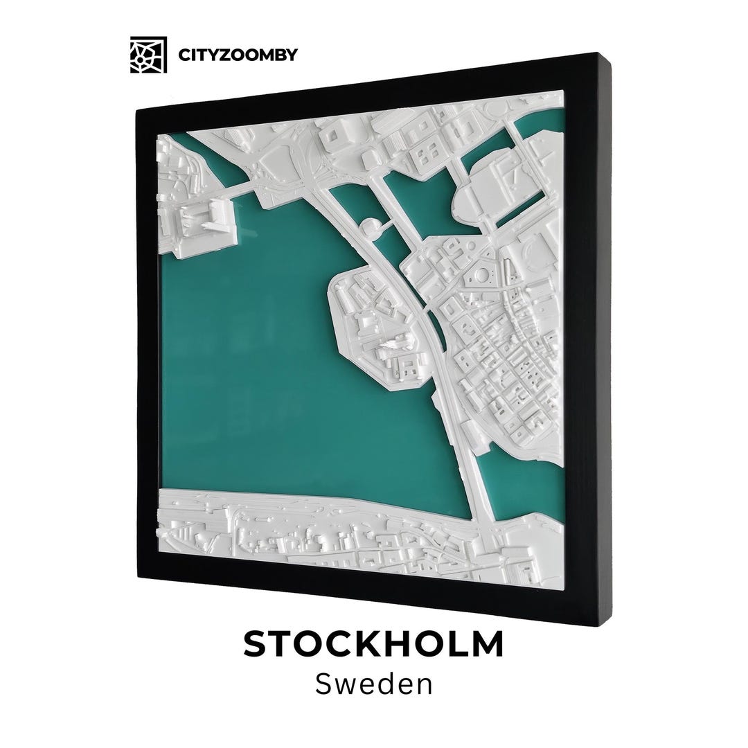 Stockholm 3D Cityscape | Framed 3d-printed Map Art - Etsy