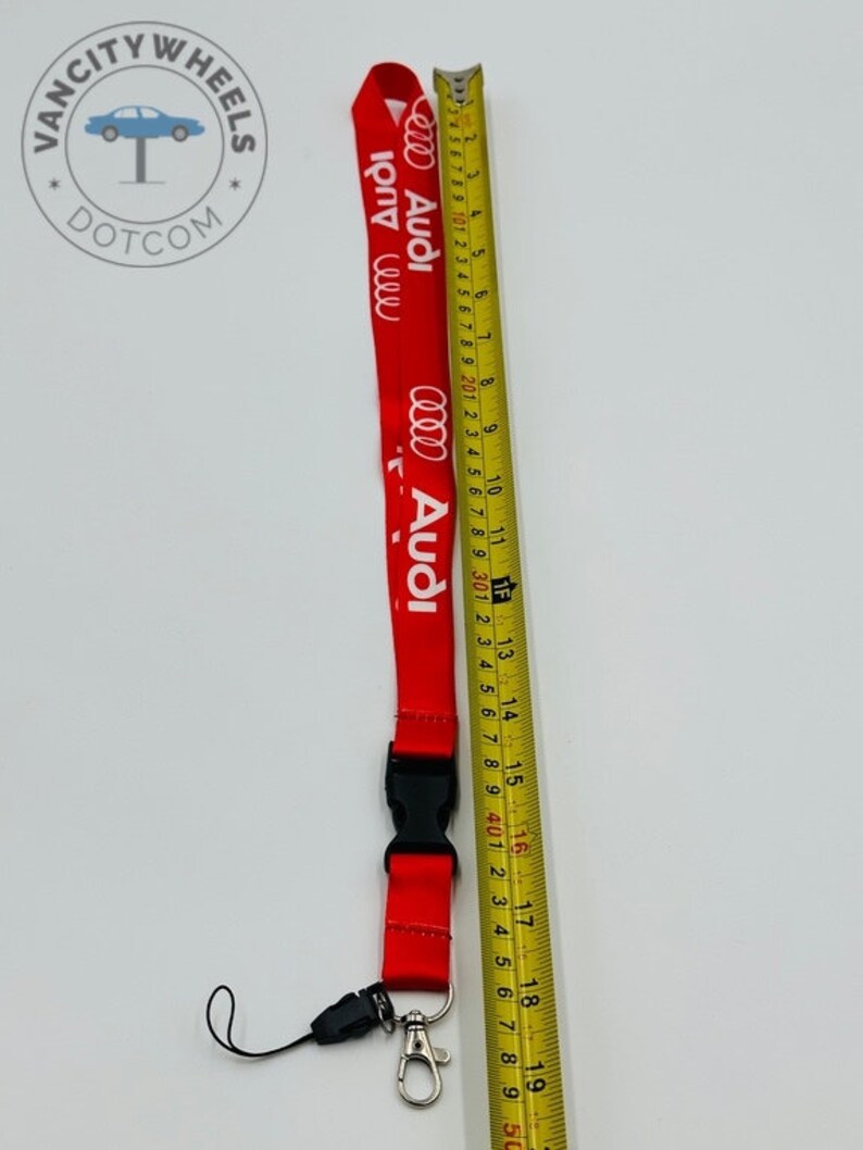 Audi Logo Emblem Nameplate, Red Audi Lanyard for Keys ID Card Badge ...