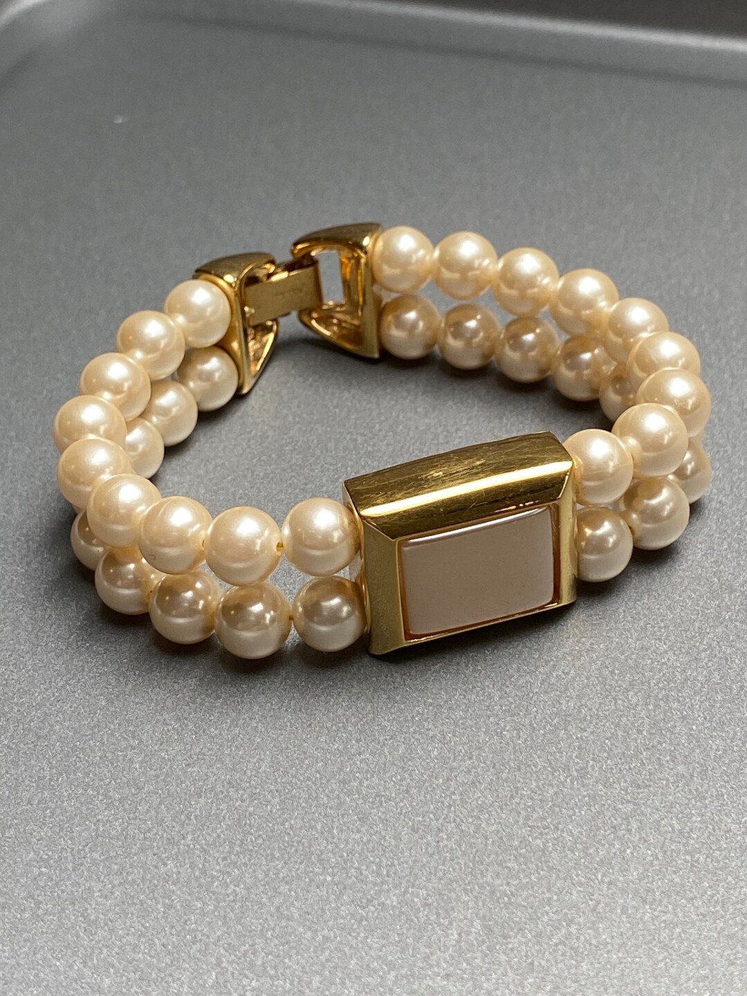 Vintage 1980s Signed Napier Faux Pearl Bracelet Very Pretty - Etsy