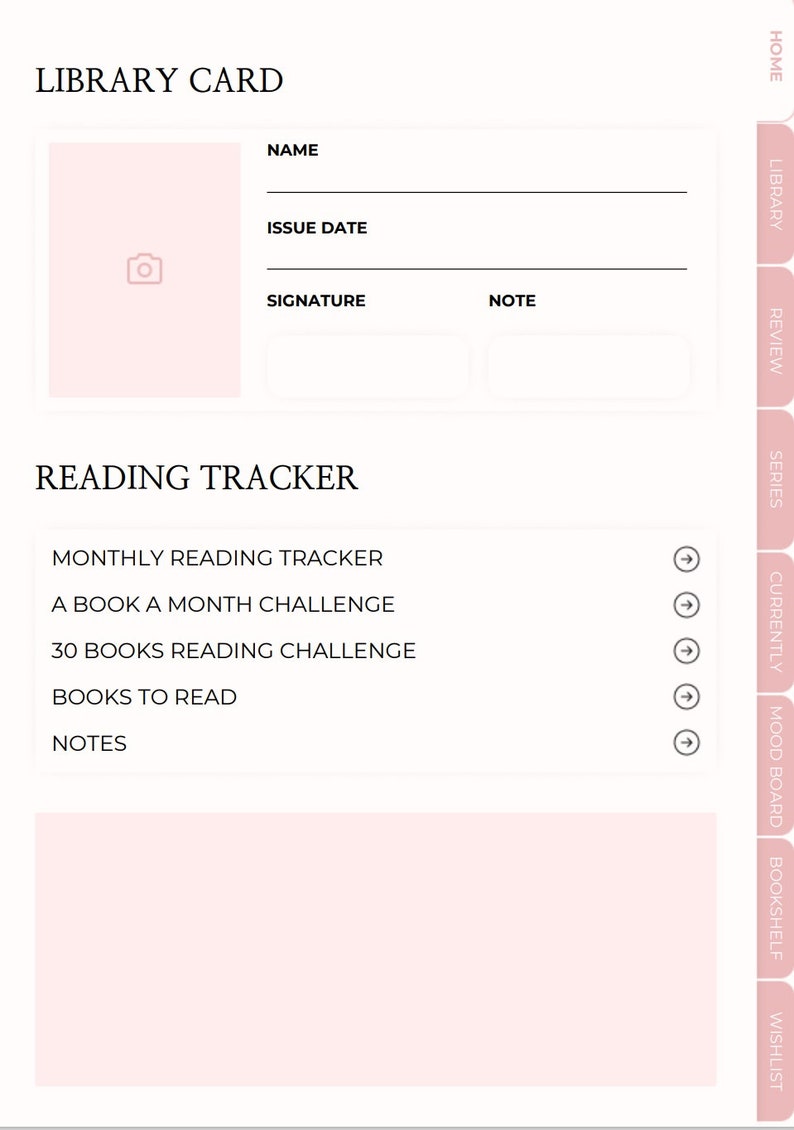 Reading Journal, Reading Planner, Digital Reading Journal, Reading ...