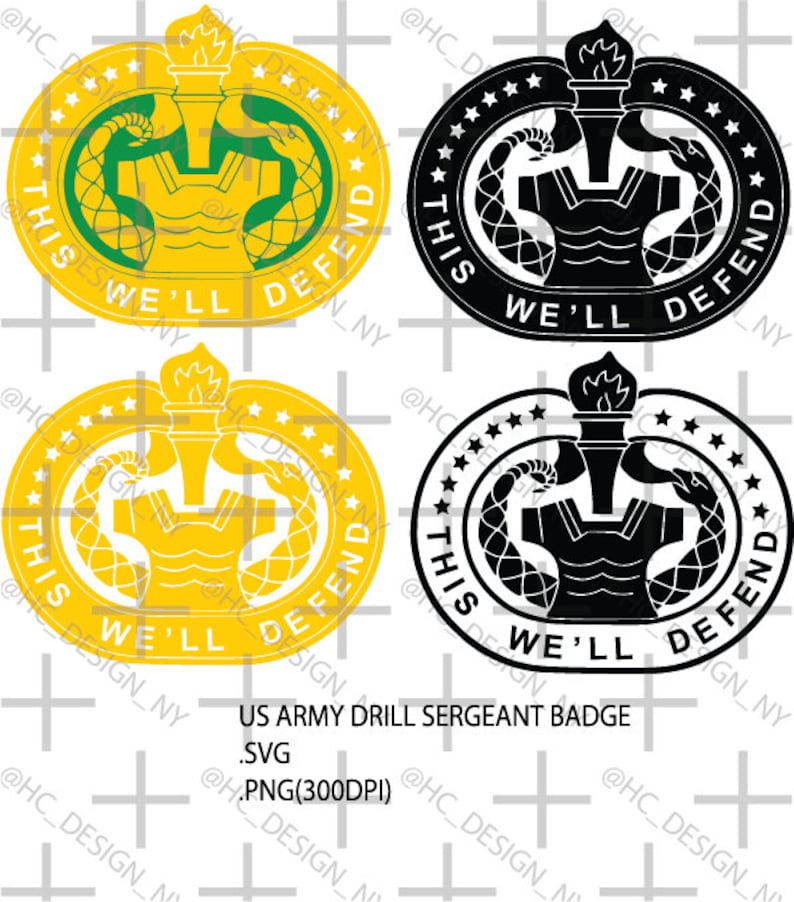 US Army Drill Sergeant Badge Vector: SVG, PNG Files - Etsy